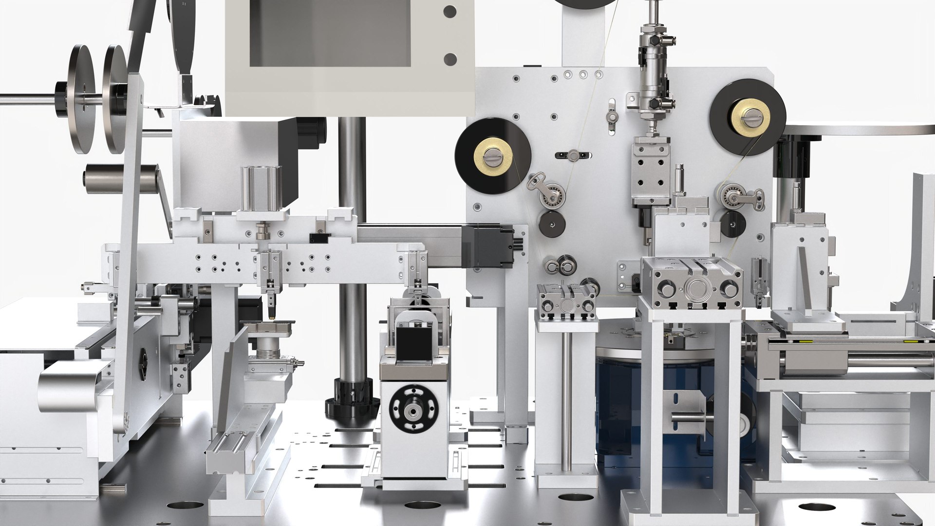 Automatic Connector Indexing Disc Adhesive Paper Packaging Machine 3D ...