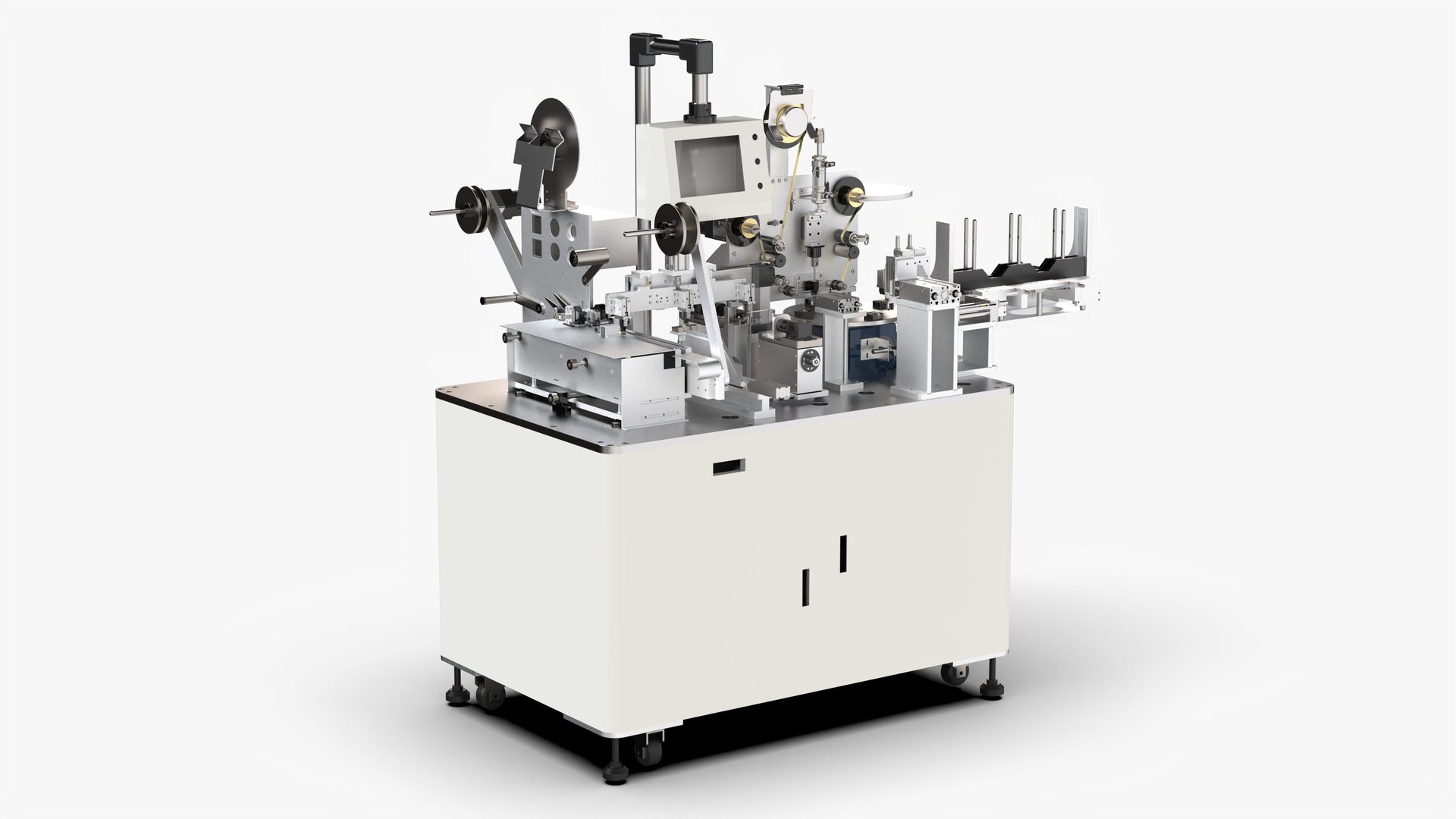 Automatic Connector Indexing Disc Adhesive Paper Packaging Machine 3D ...