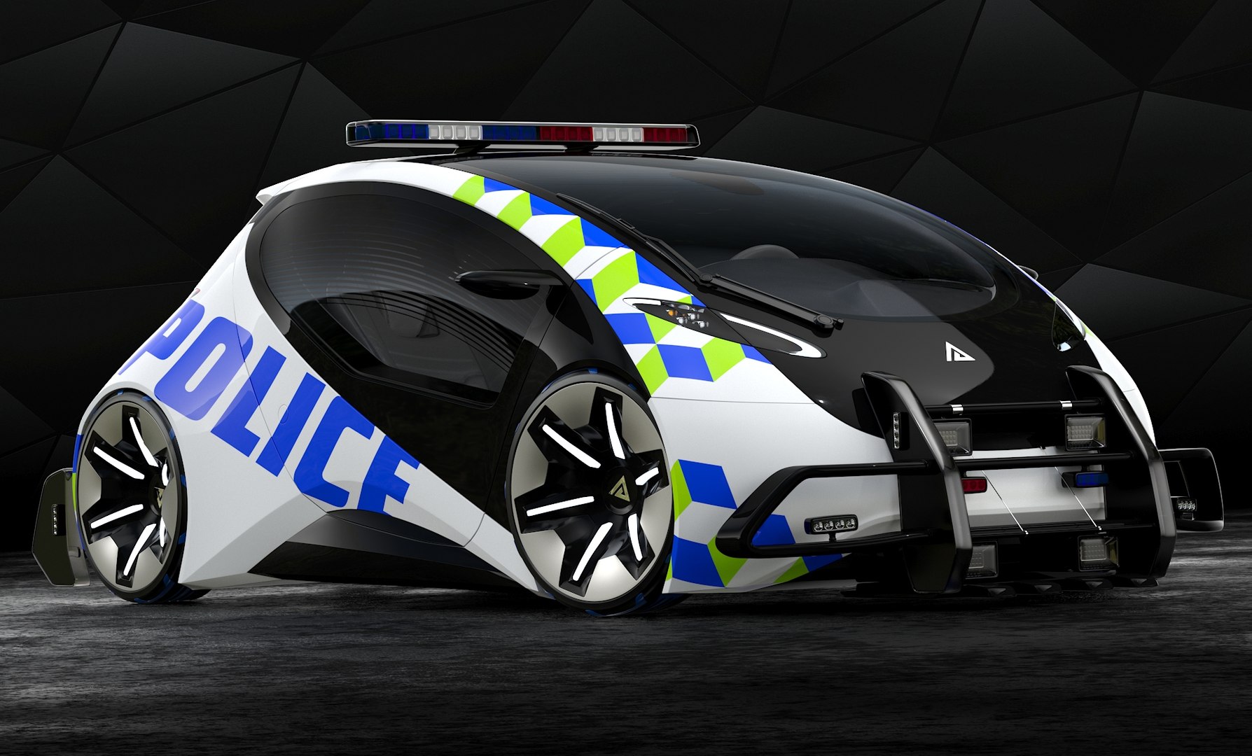 3D Futuristic Police Compact Car Model - TurboSquid 1444439