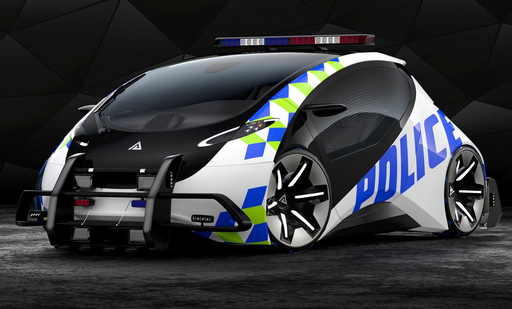 3D Futuristic Police Compact Car Model - TurboSquid 1444439