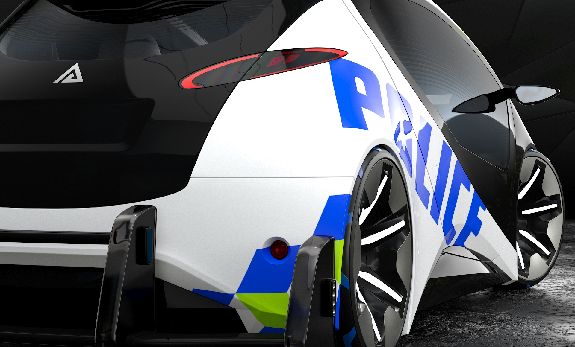 3D futuristic police compact car model - TurboSquid 1444439