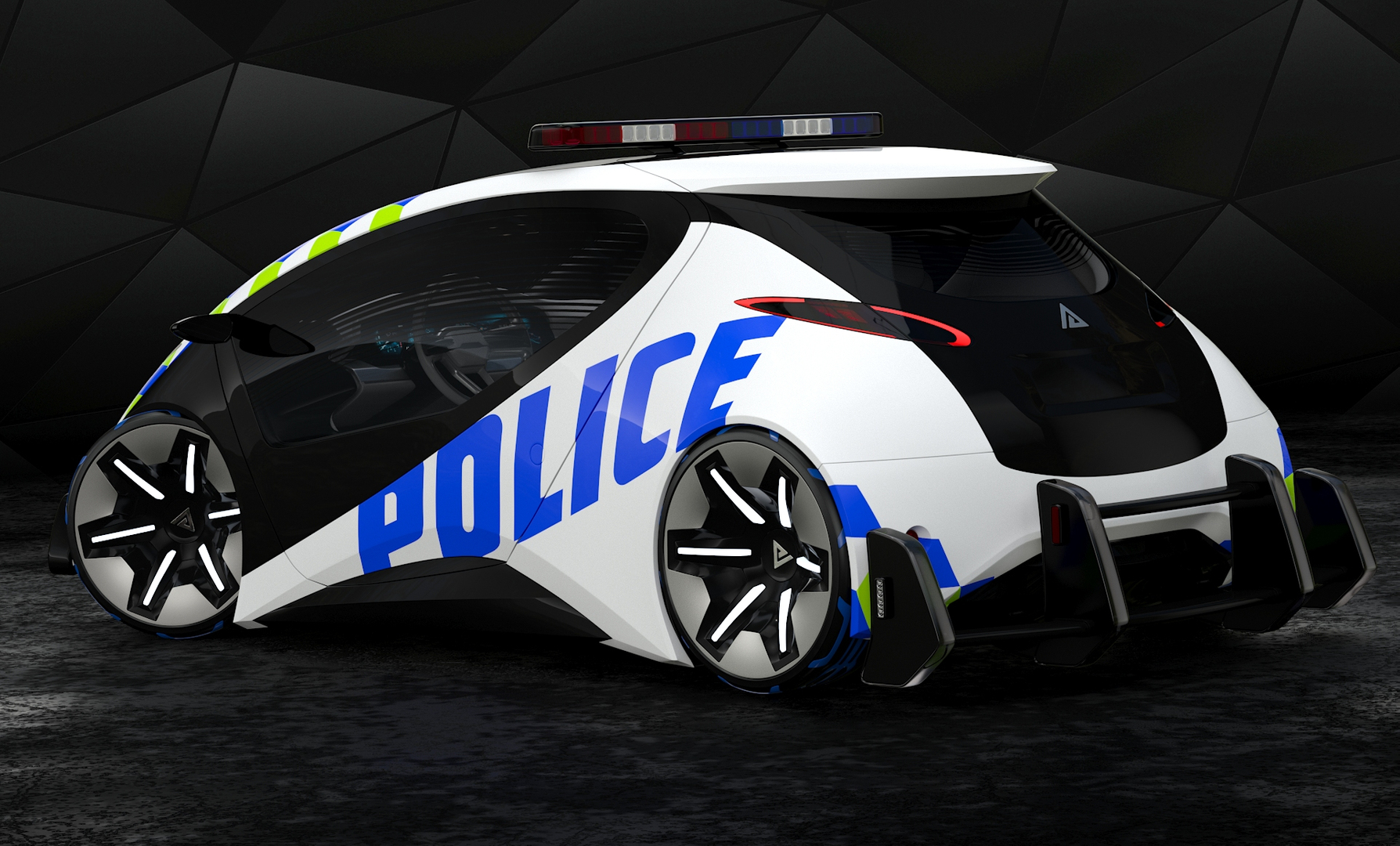 3D futuristic police compact car model - TurboSquid 1444439