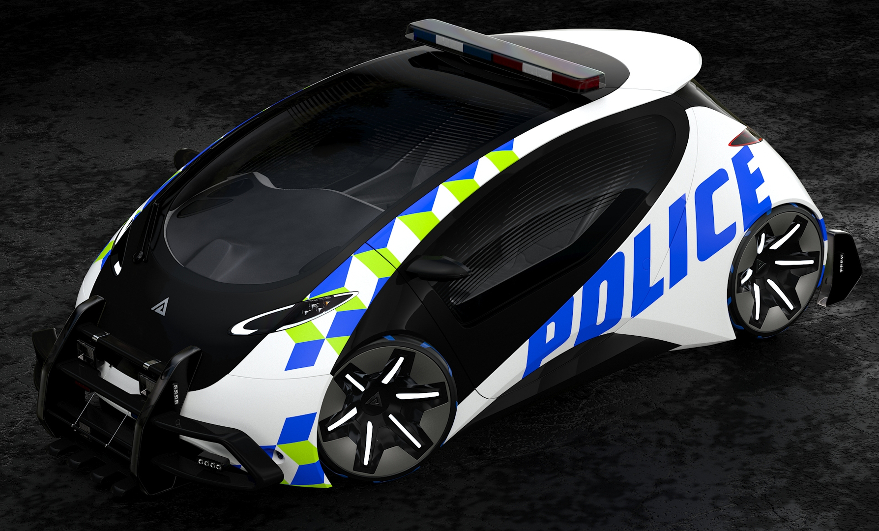 3D futuristic police compact car model - TurboSquid 1444439