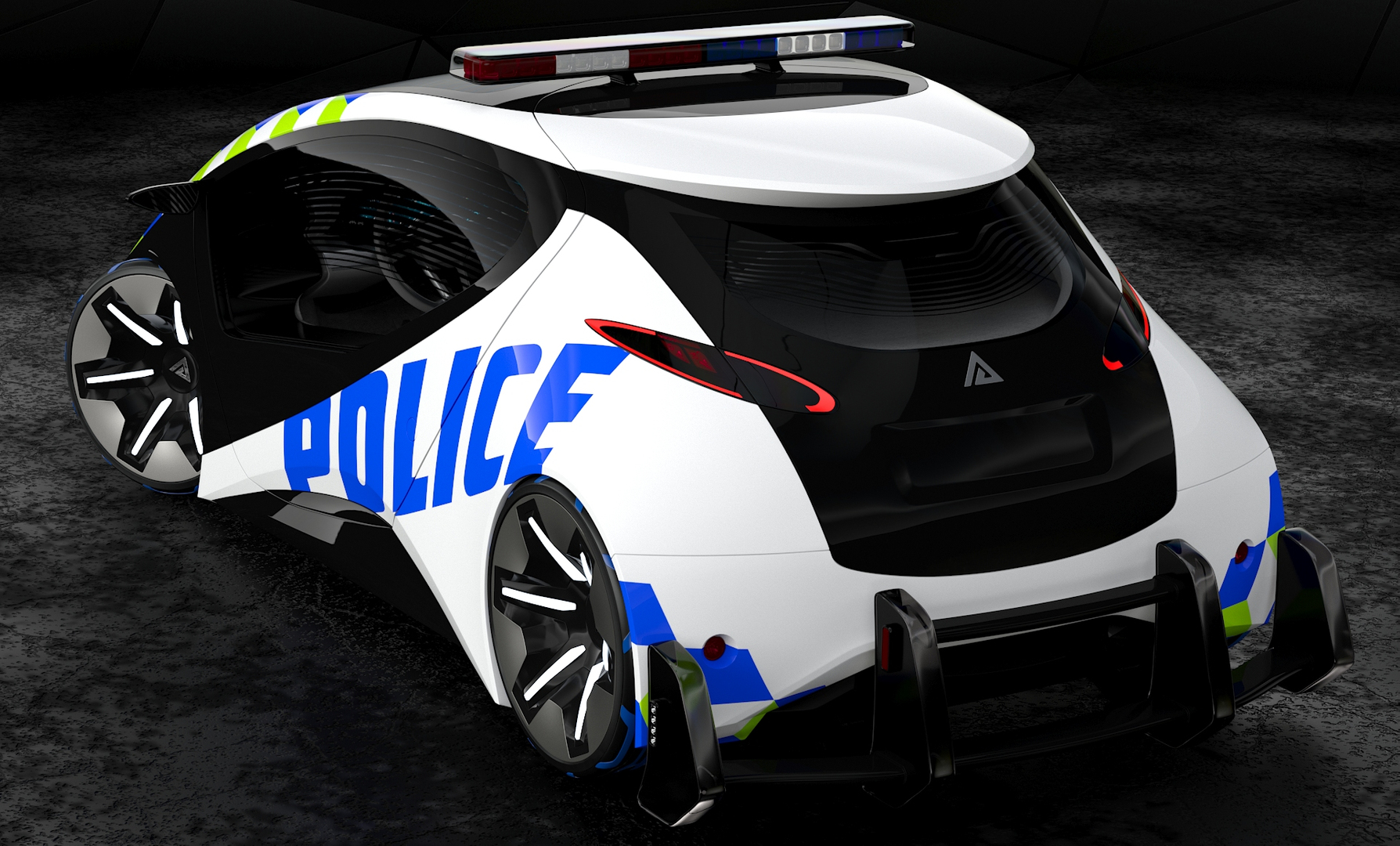 3D futuristic police compact car model - TurboSquid 1444439