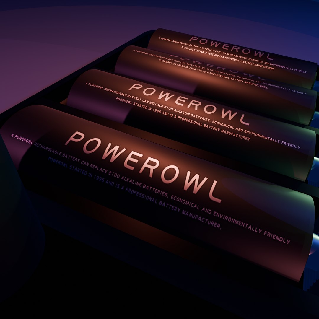 3D Model Powerowl Electric Batteries - TurboSquid 2208949