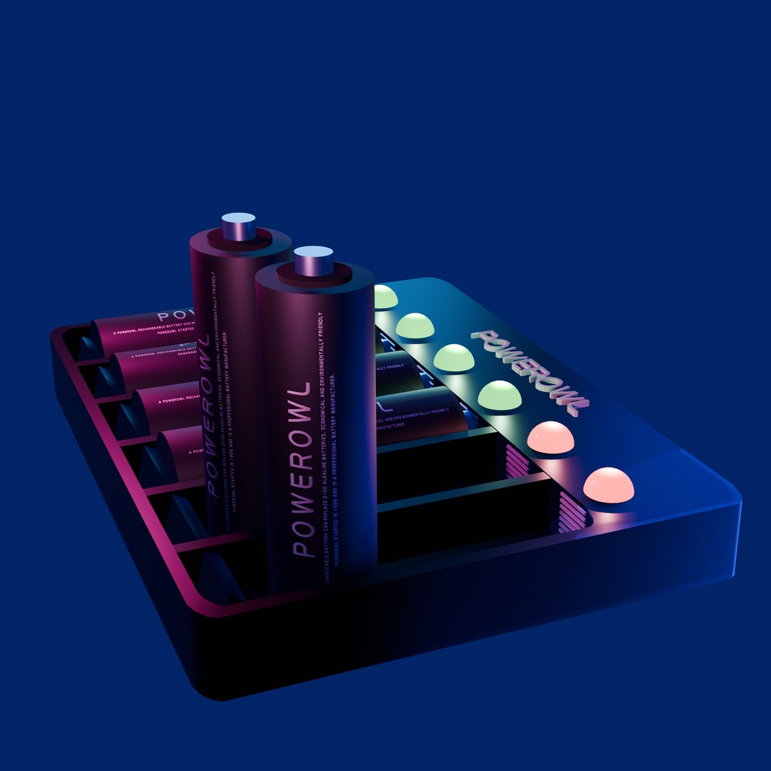 3D Model Powerowl Electric Batteries - TurboSquid 2208949