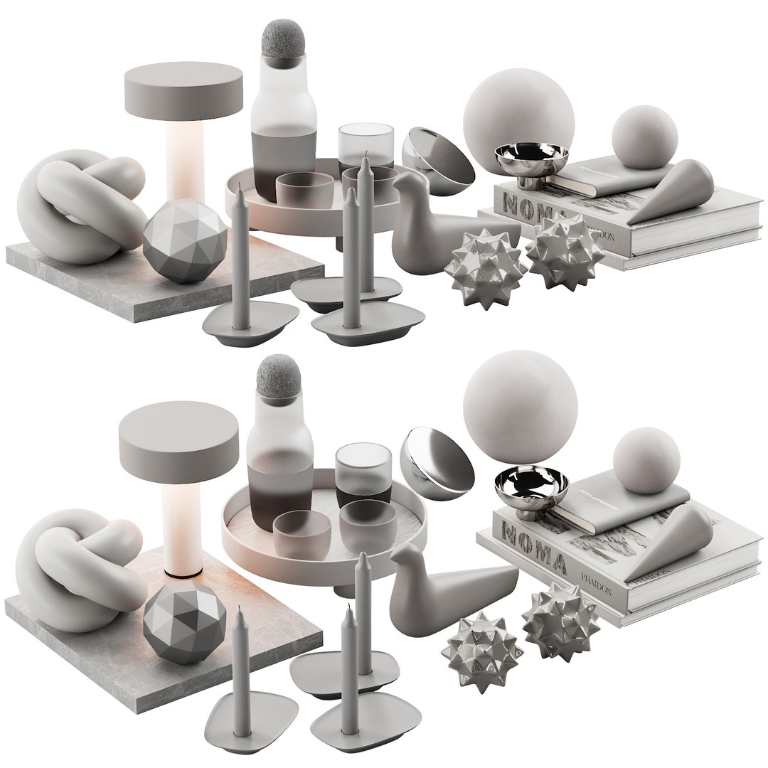 3D 023 GRAY Decorative Pack PART 1 - TurboSquid 1765581