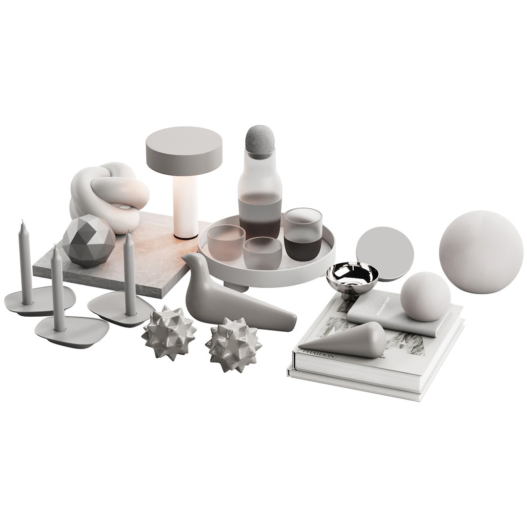 3D 023 GRAY Decorative Pack PART 1 - TurboSquid 1765581