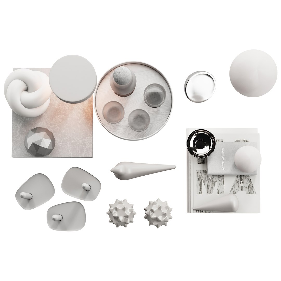 3D 023 GRAY Decorative Pack PART 1 - TurboSquid 1765581