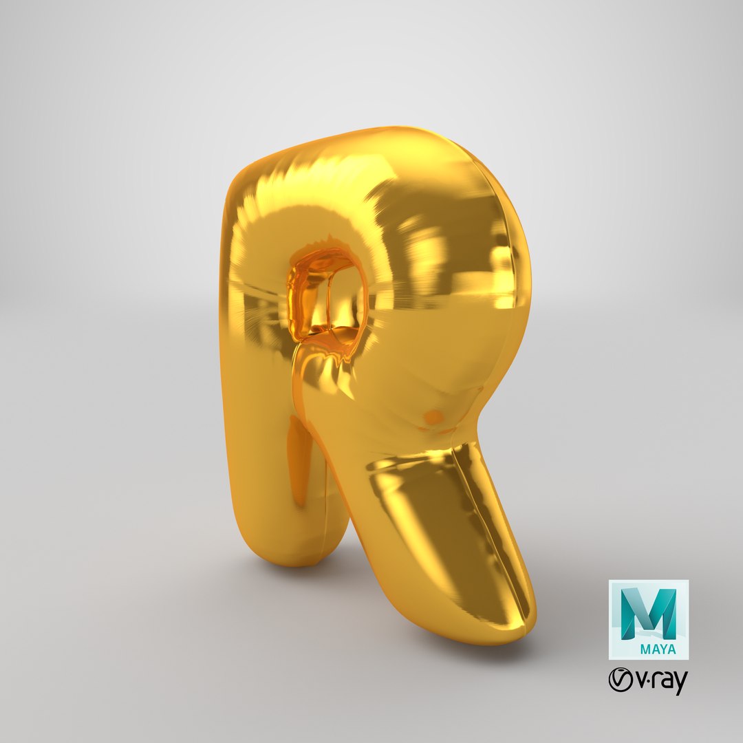 3D foil balloon letter r - TurboSquid 1214981