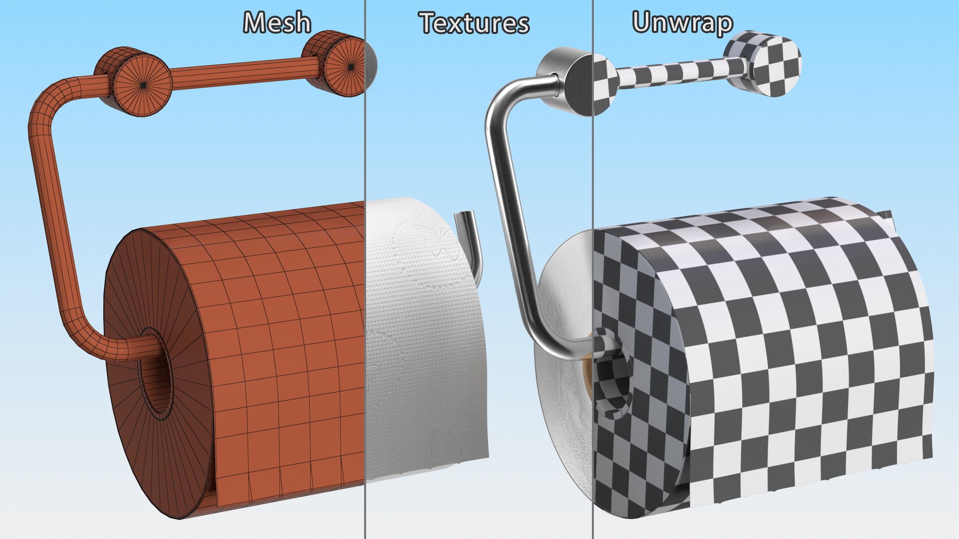 Toilet Roll Holder With Paper 3D model - TurboSquid 1923619