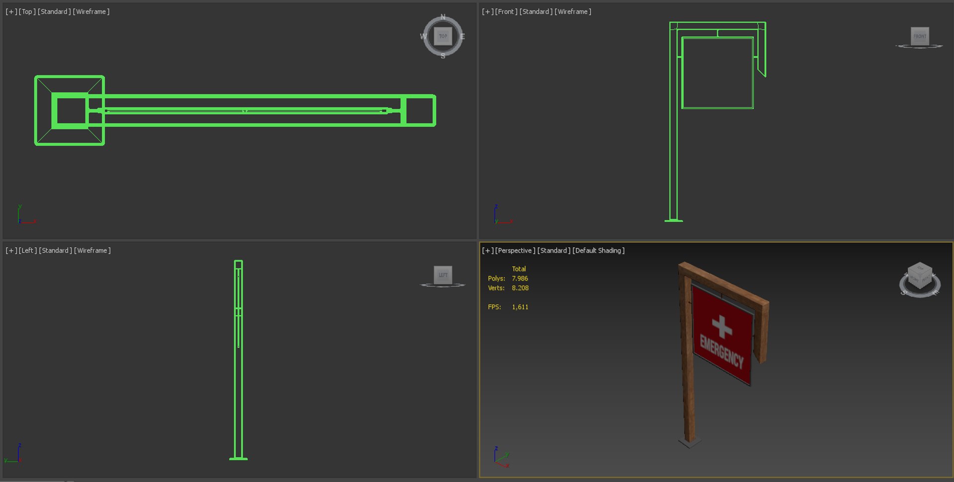 Wooden A-Frame Emergency Service Sign 3D - TurboSquid 2293120