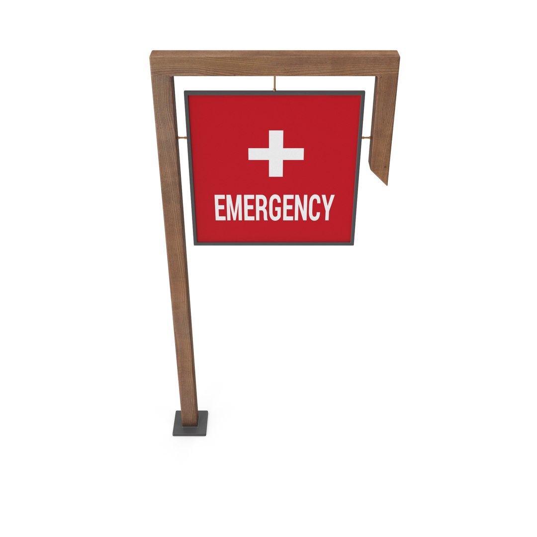 Wooden A-Frame Emergency Service Sign 3D - TurboSquid 2293120