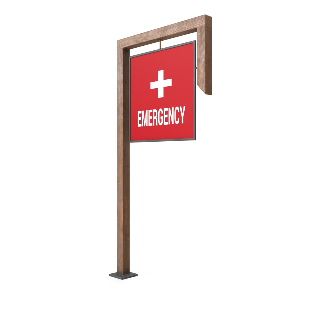 Wooden A-Frame Emergency Service Sign 3D - TurboSquid 2293120