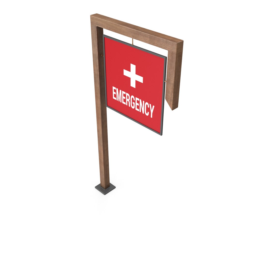 Wooden A-Frame Emergency Service Sign 3D - TurboSquid 2293120