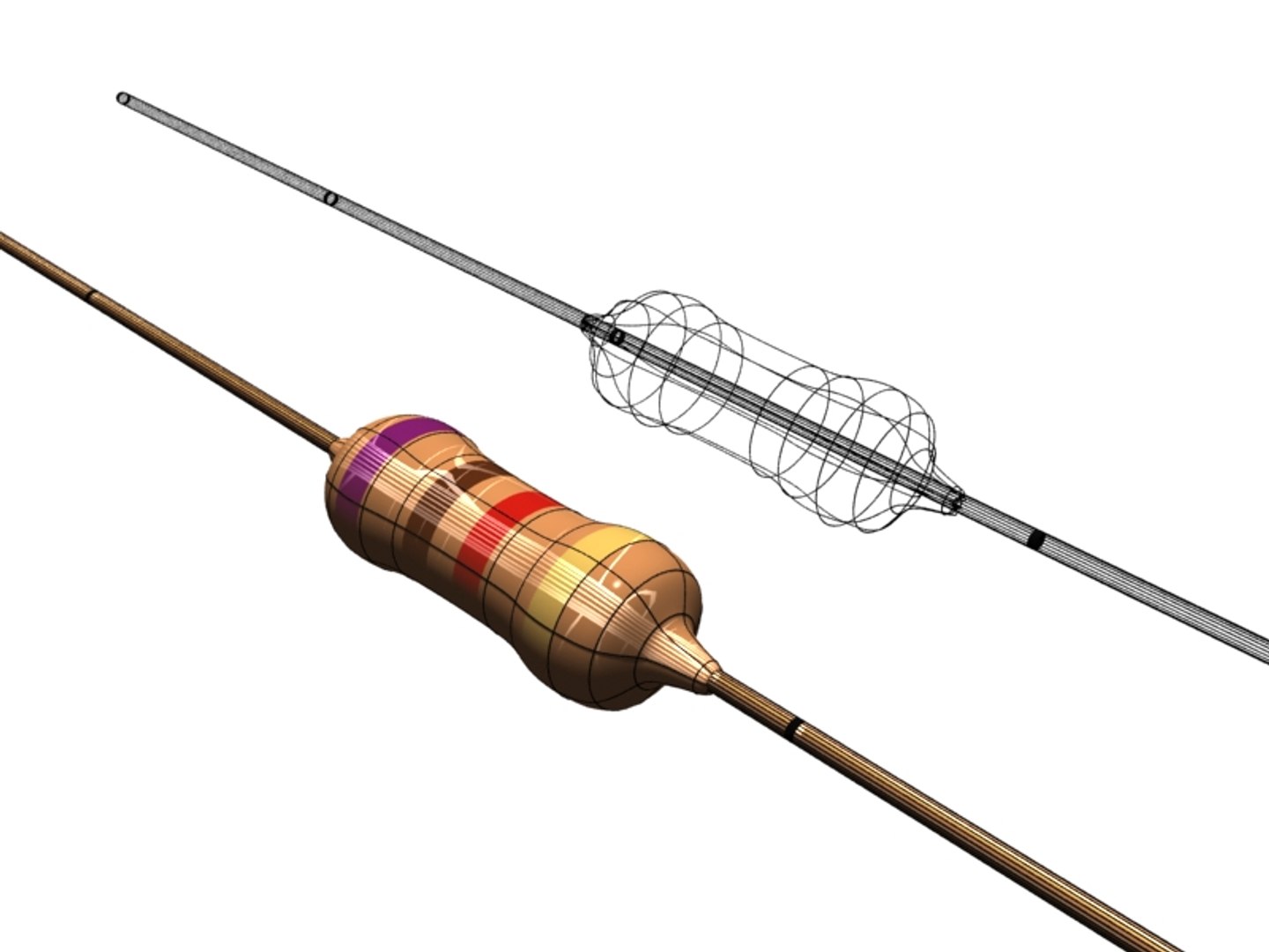 carbon resistors 3d model
