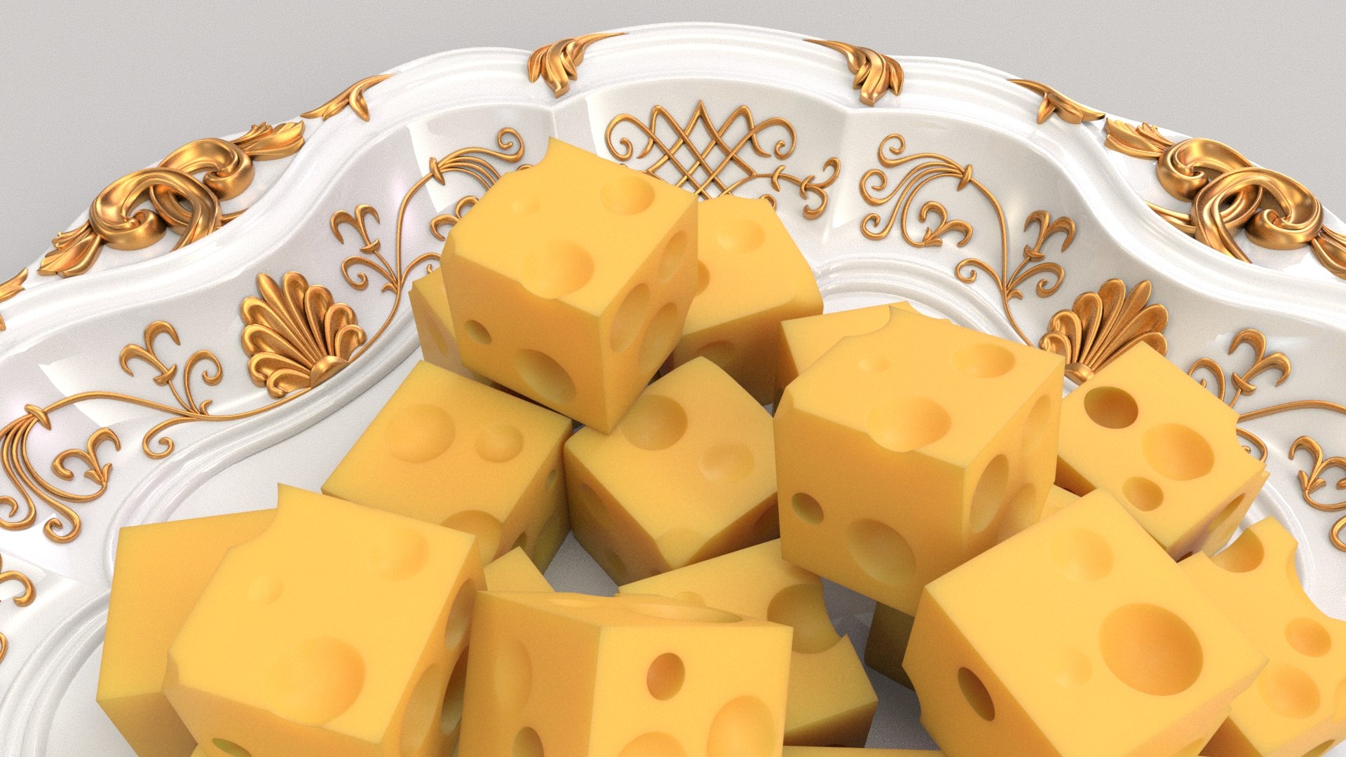 3D Plate Cheese Model - TurboSquid 1687026