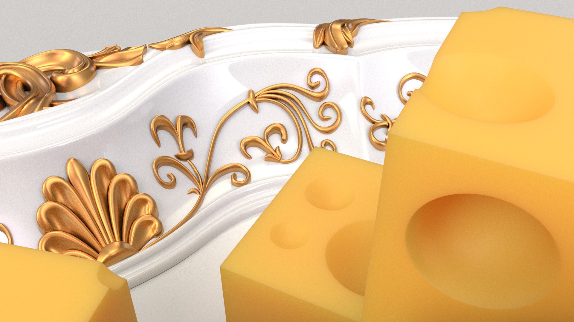3D Plate Cheese Model - TurboSquid 1687026