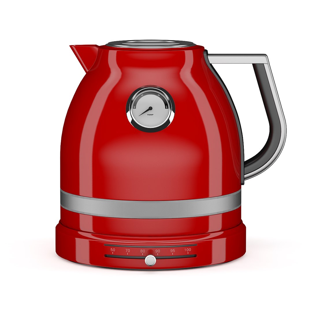 3d model red electric kettle