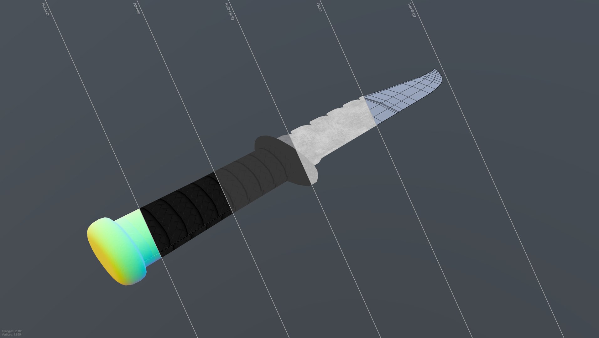 Realistic Combat Knife - Low Poly 3D Model - TurboSquid 2145875