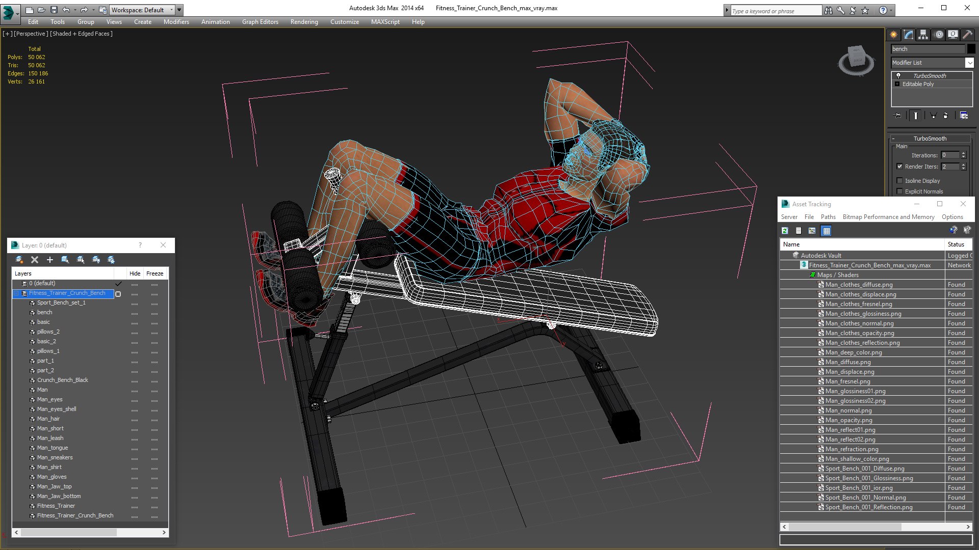 Fitness Trainer Crunch Bench 3D Model - TurboSquid 1859297