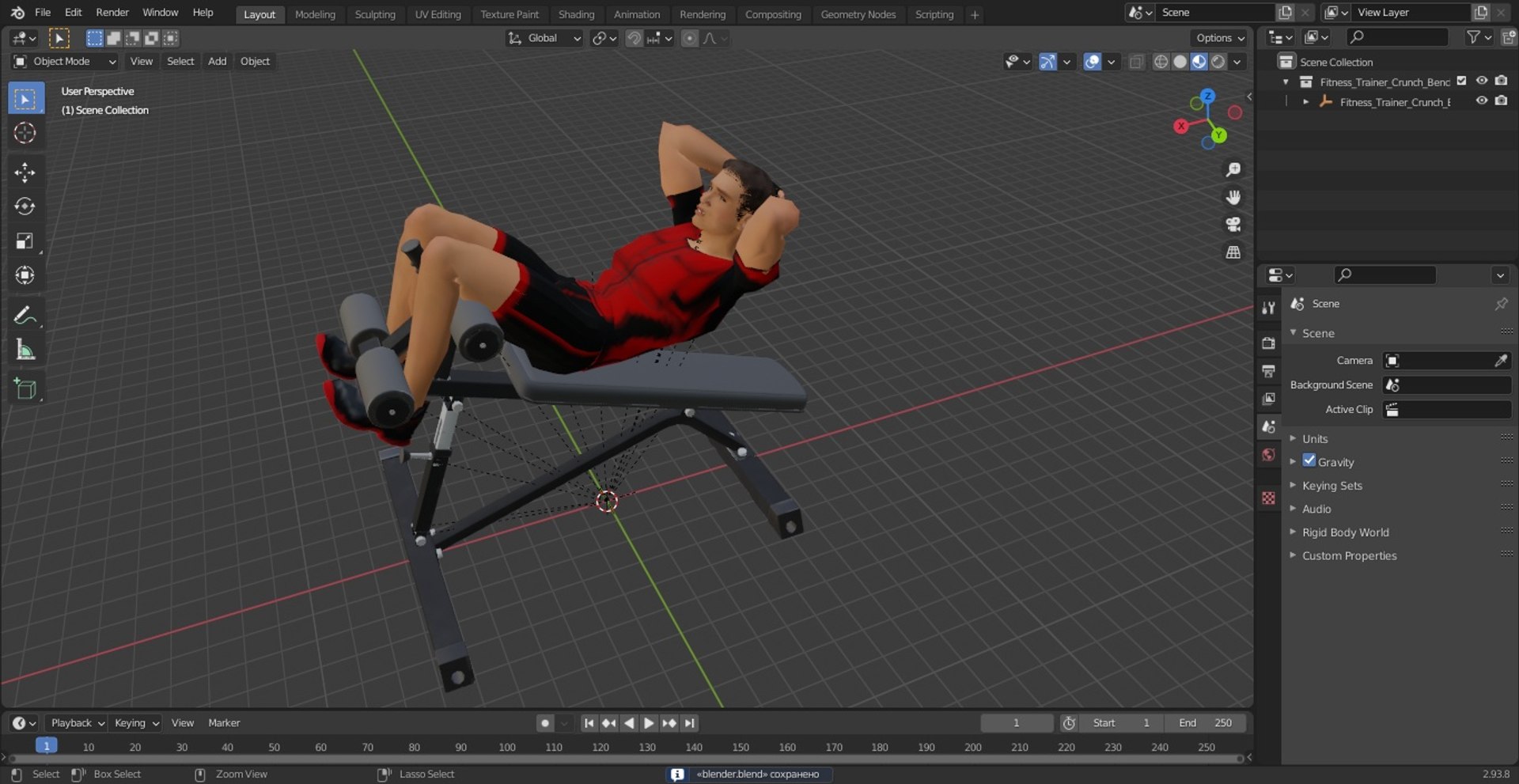 Fitness Trainer Crunch Bench 3D Model - TurboSquid 1859297