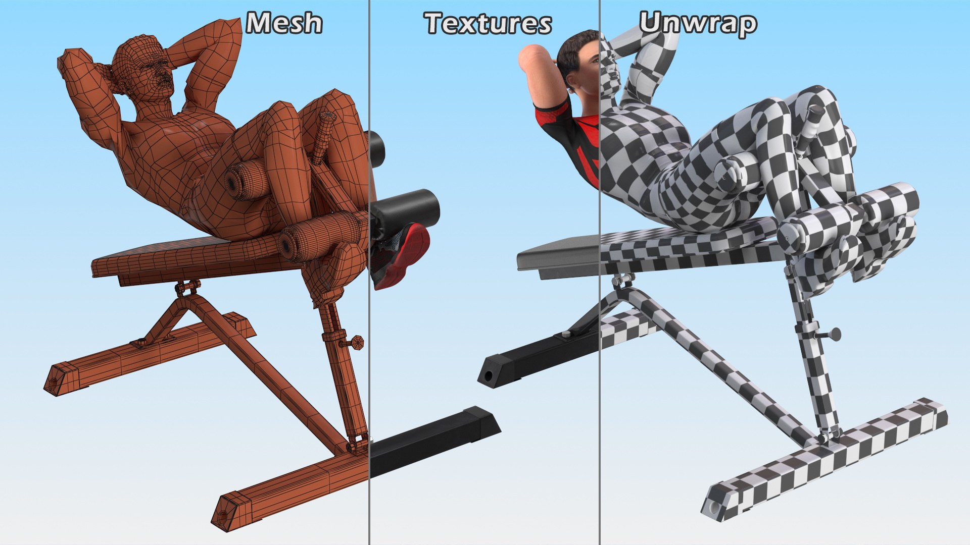 Fitness Trainer Crunch Bench 3D Model - TurboSquid 1859297
