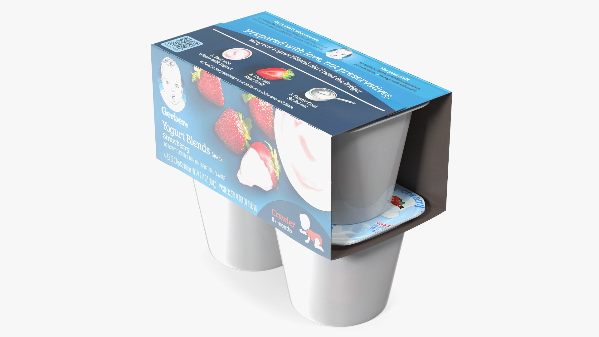 3D Model Gerber Strawberry Yogurt Packaging - TurboSquid 1966519