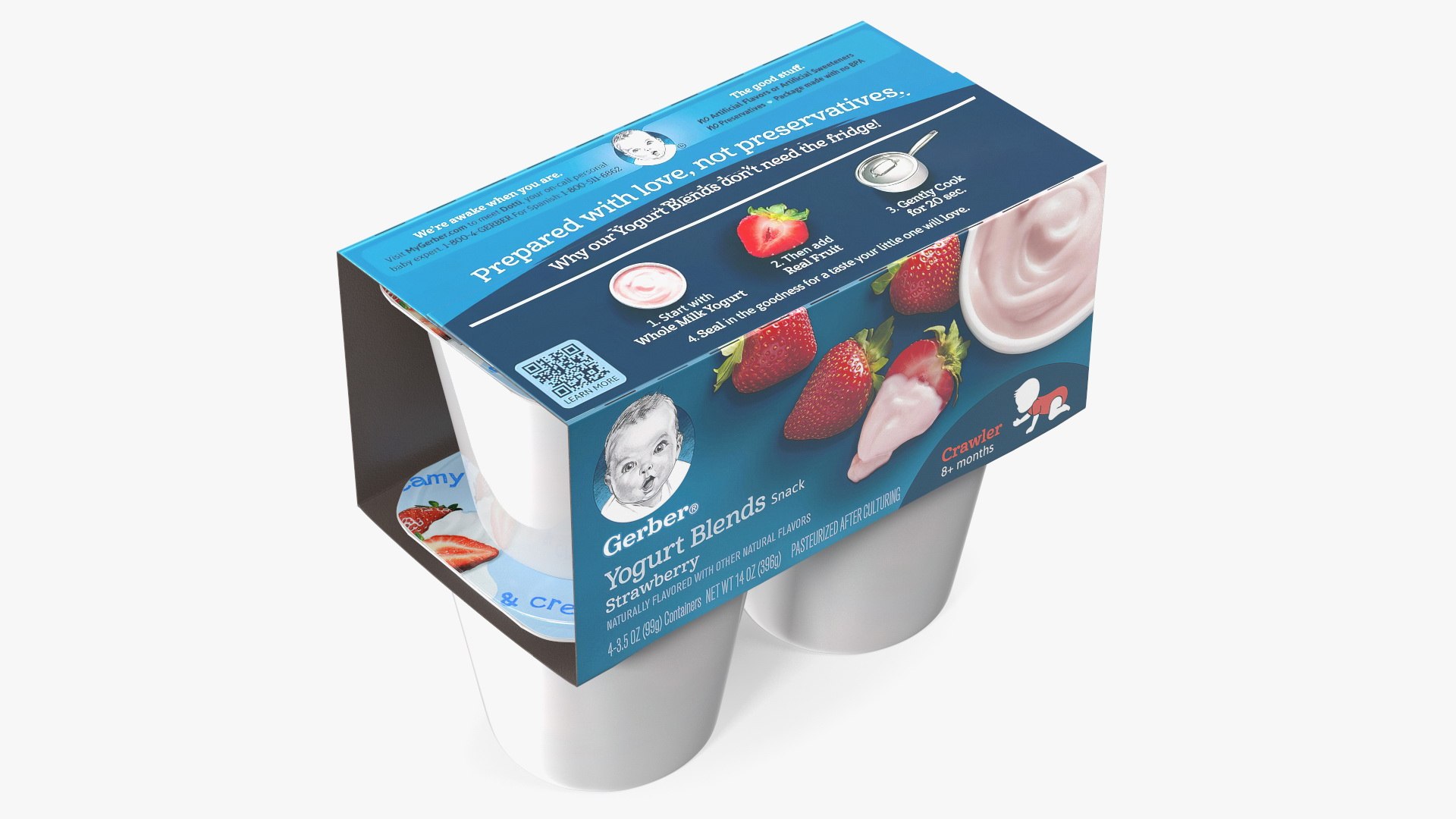 3D model Gerber Strawberry Yogurt Packaging - TurboSquid 1966519