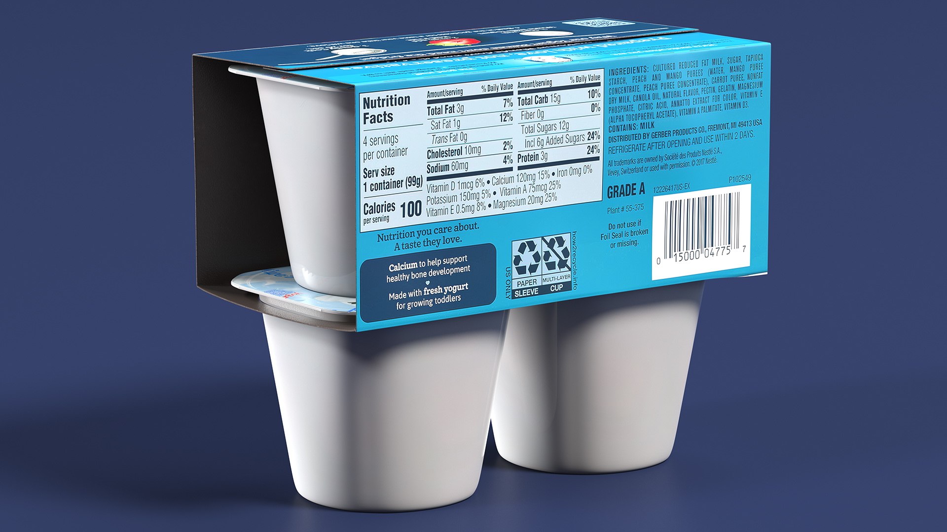 3D Model Gerber Strawberry Yogurt Packaging - TurboSquid 1966519
