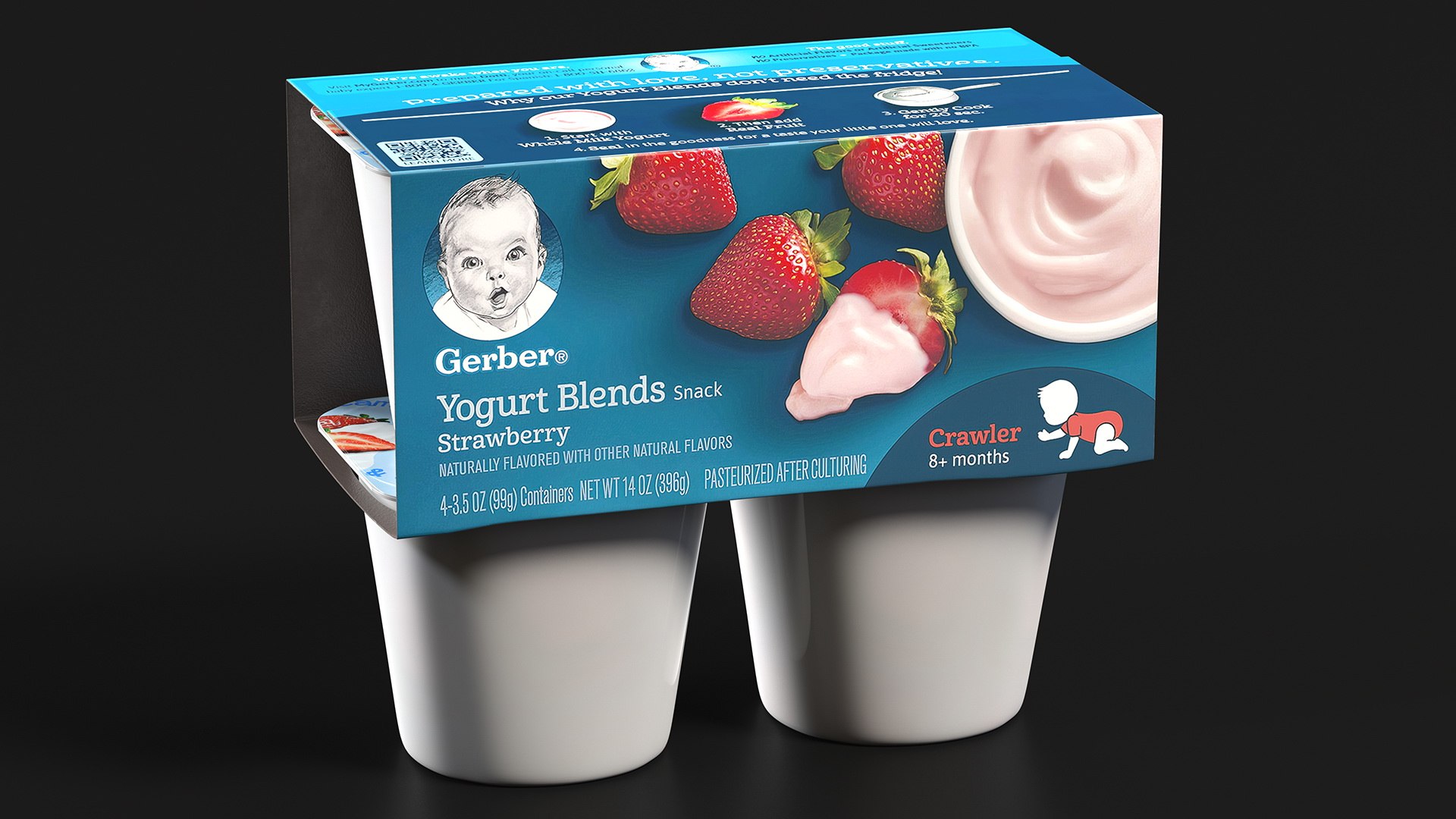 3D Model Gerber Strawberry Yogurt Packaging - TurboSquid 1966519