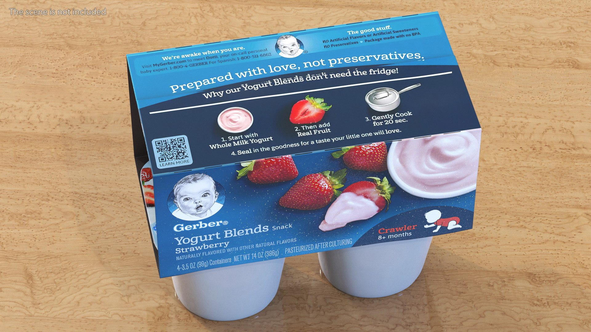 3D Model Gerber Strawberry Yogurt Packaging - TurboSquid 1966519