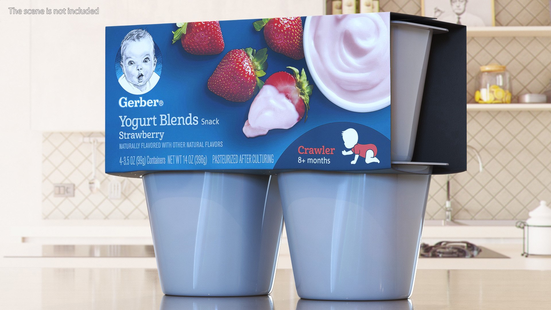 3D Model Gerber Strawberry Yogurt Packaging - TurboSquid 1966519