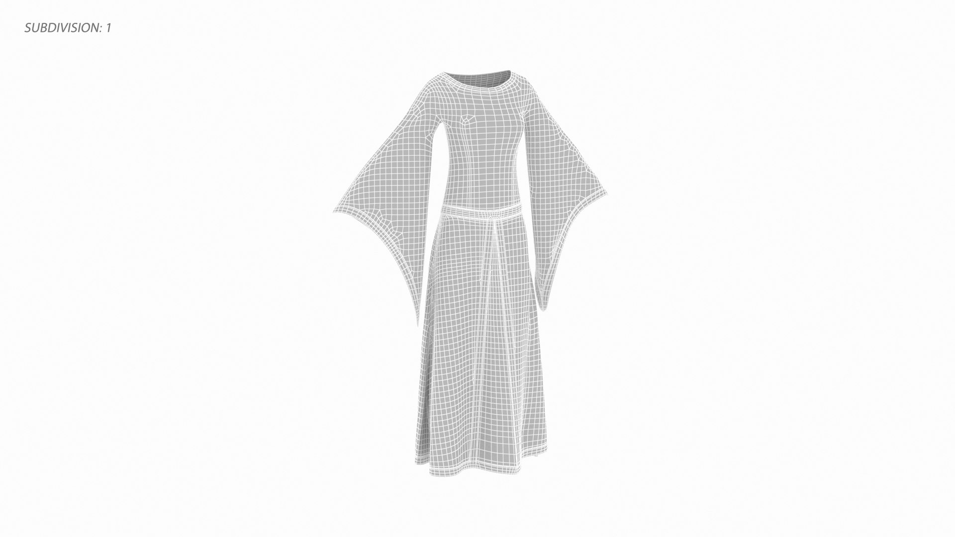 Long Medieval Renaissance Dress 3D - TurboSquid 2206868