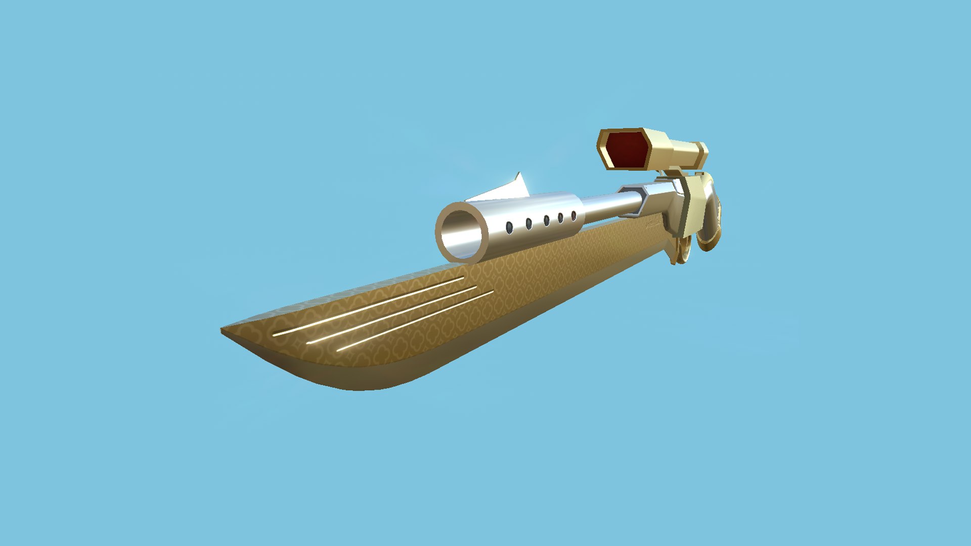 3D Sniper Gunblade 05 Golden Luxury - Character SciFi Design ...