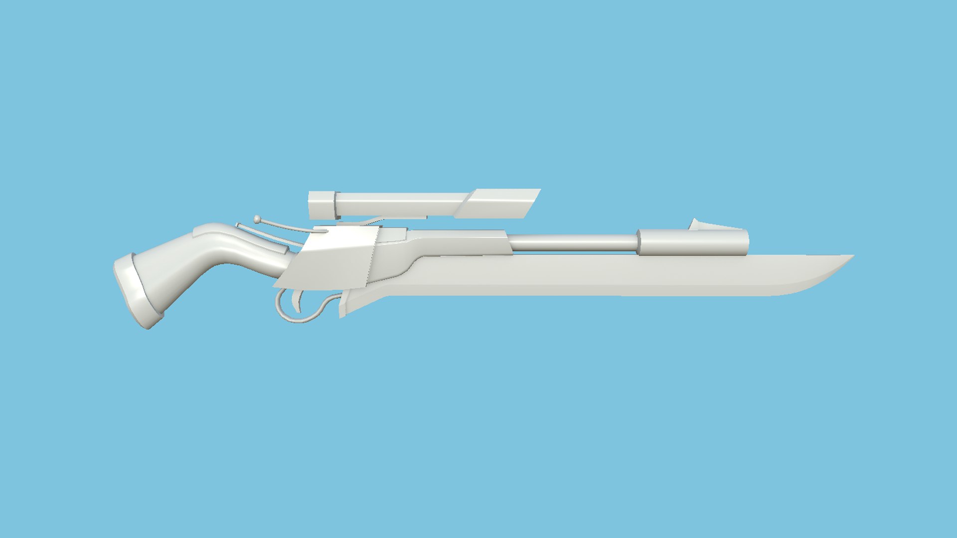 3D Sniper Gunblade 05 Golden Luxury - Character SciFi Design ...