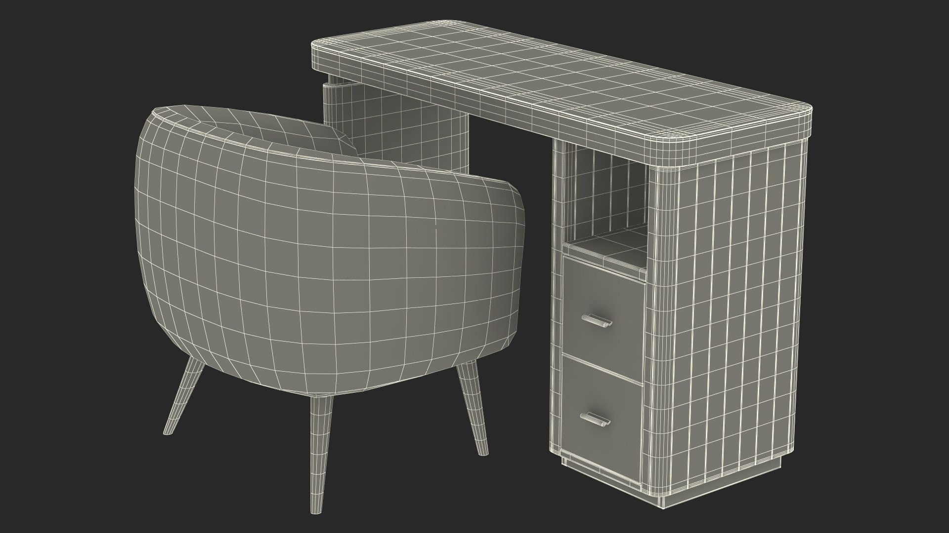 3D Manicure Table with Chairs - TurboSquid 2070809