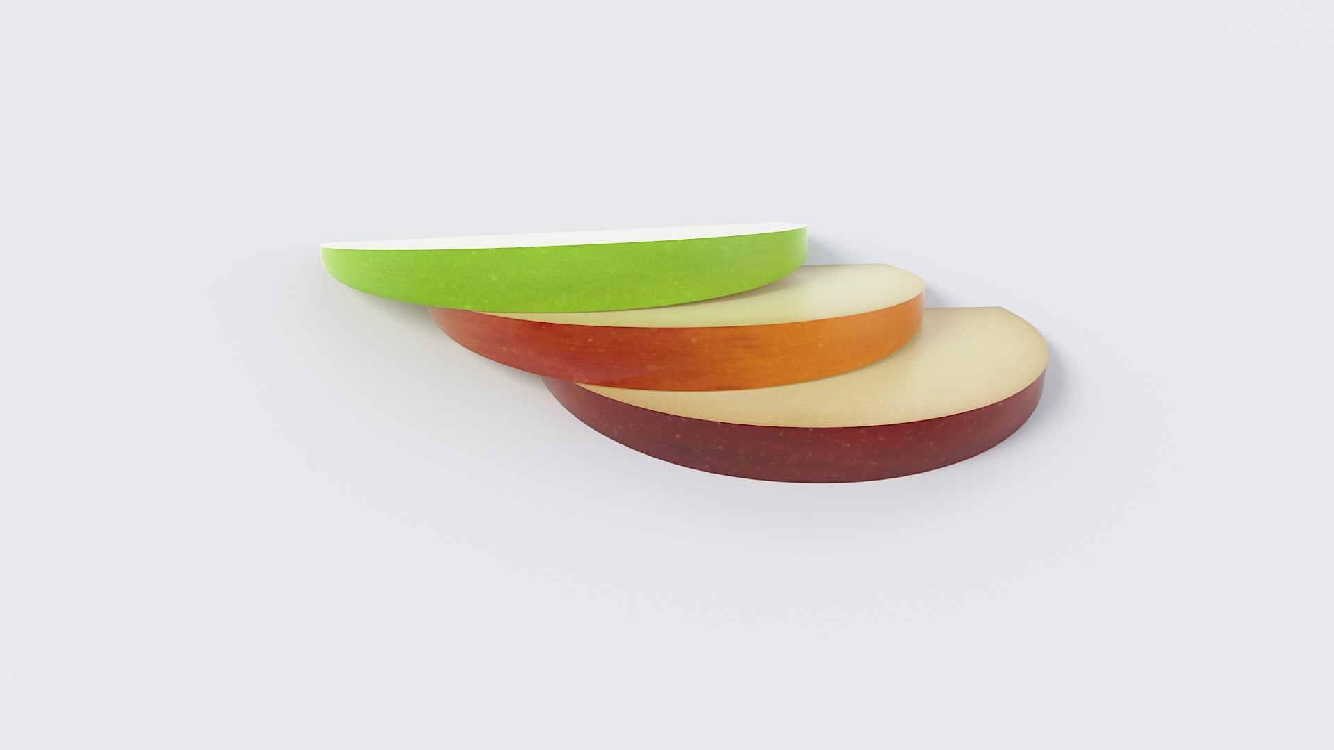 3D Cartoon Apple Slices Set - TurboSquid 2086524