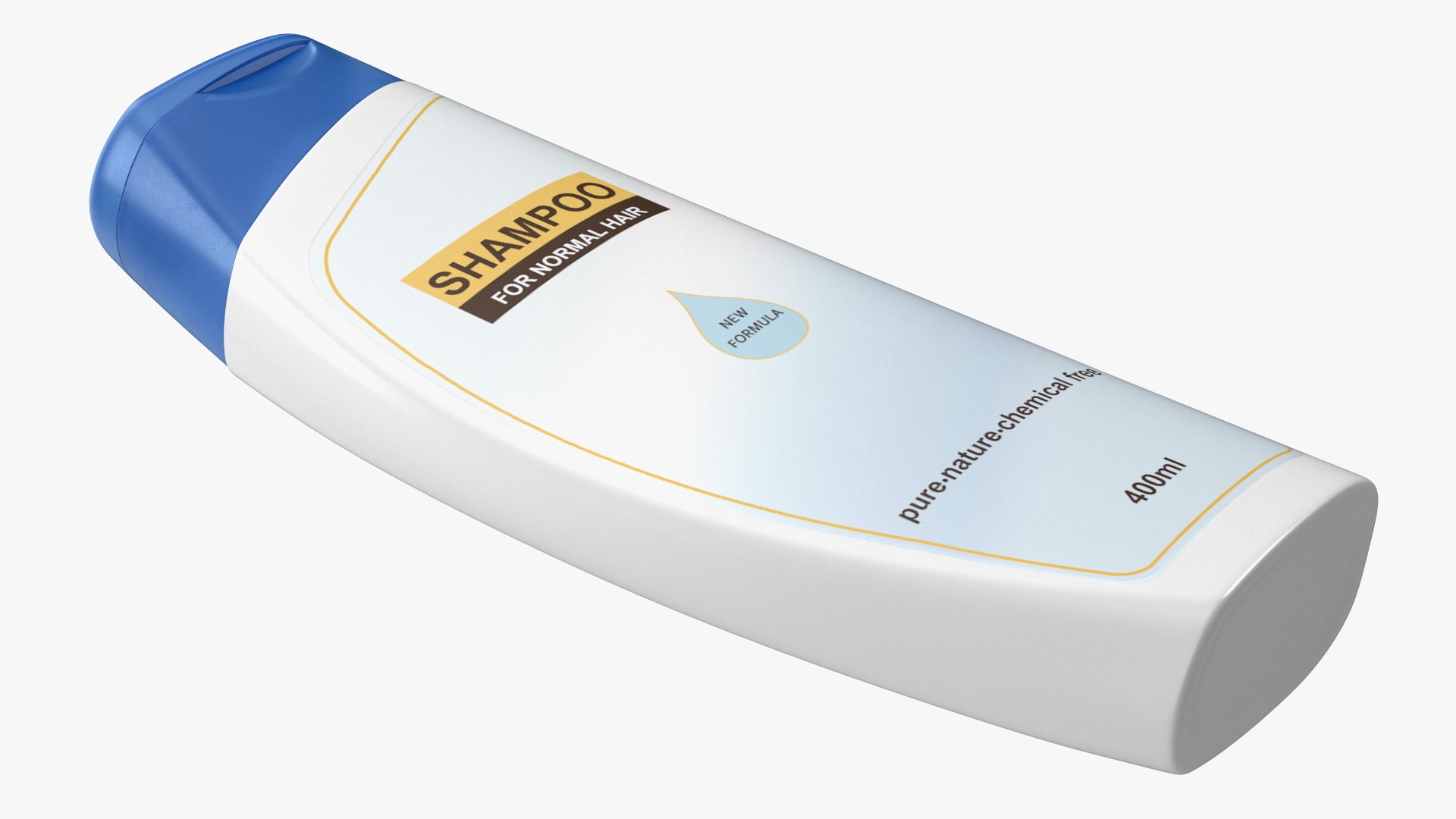 3D Model Shampoo Bottle Curved Shape 400ml - TurboSquid 2178092