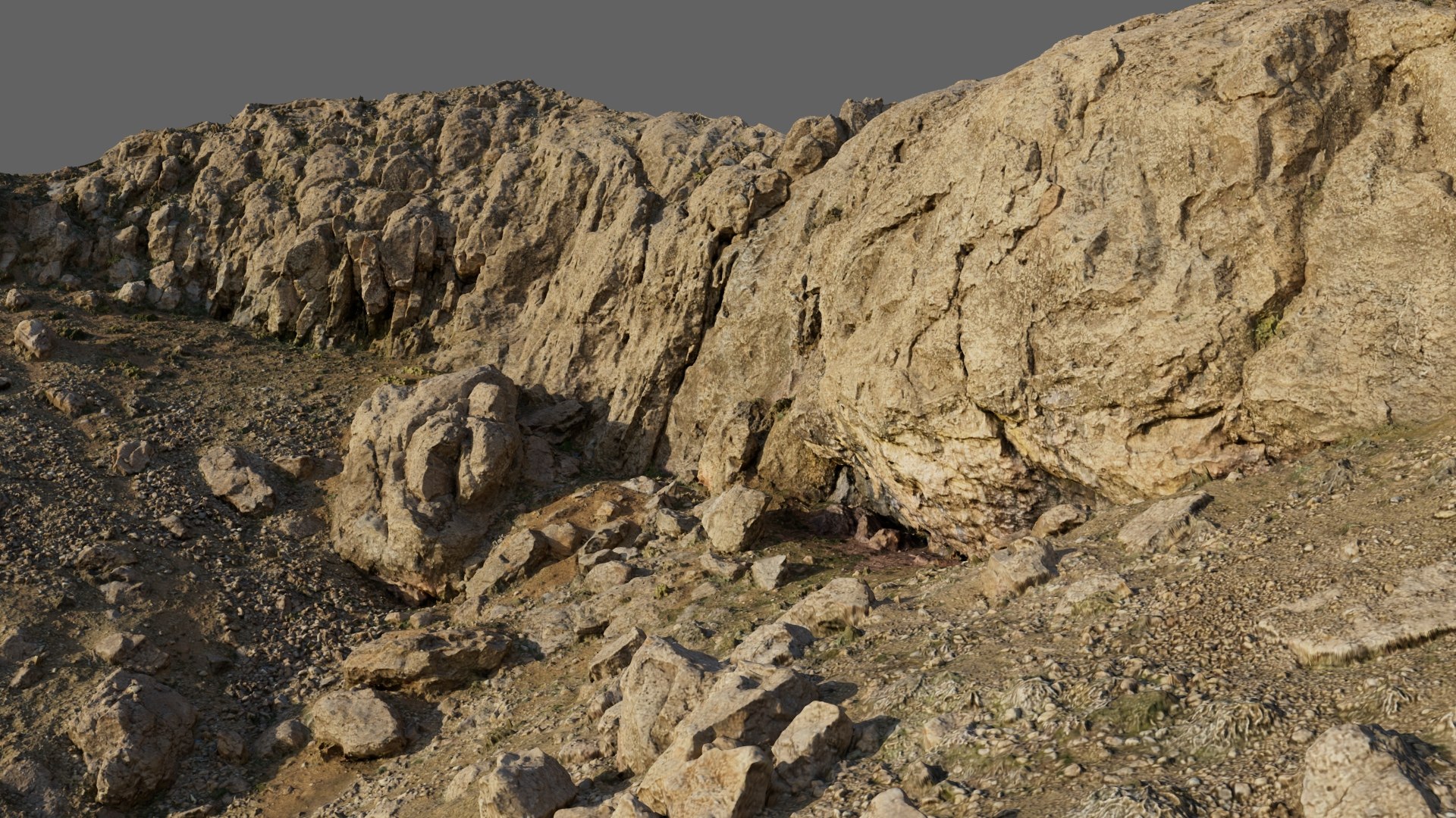 3D Big Cliff Terrain Scanned - TurboSquid 1928723