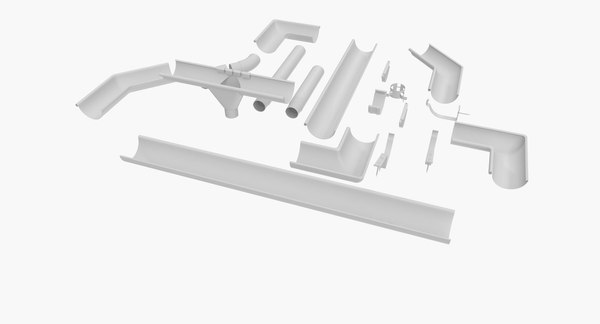 Plastic rain gutter 3D model - TurboSquid 1278347