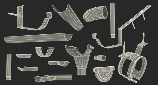 Plastic rain gutter 3D model - TurboSquid 1278347