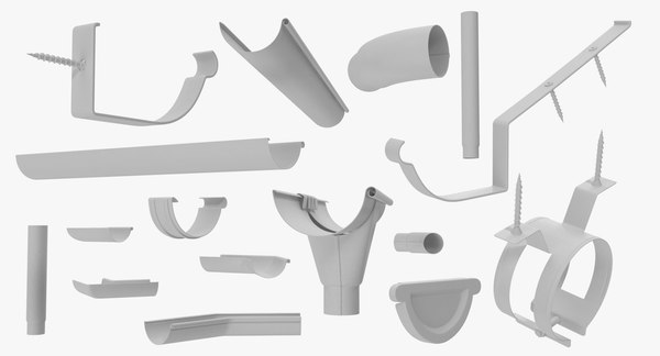Plastic rain gutter 3D model - TurboSquid 1278347