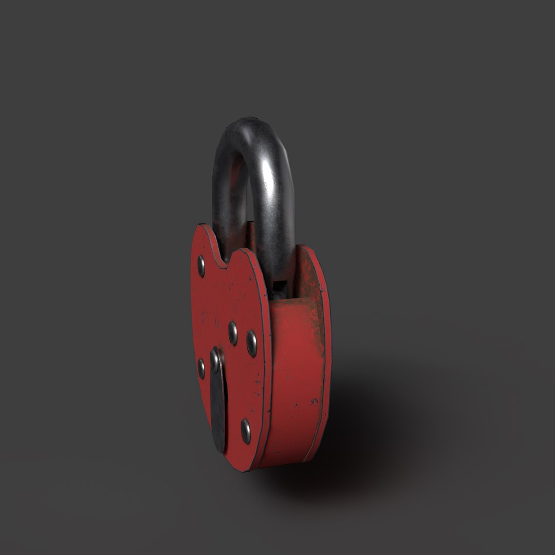 3D Model Padlock Low Poly With Loop Rivets Keyhole And Cap - TurboSquid ...