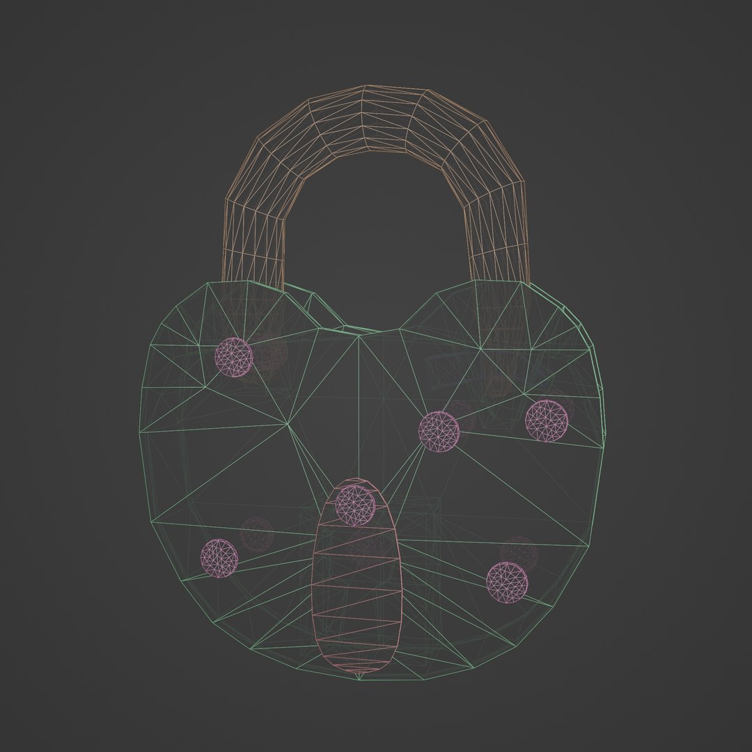 3D model Padlock Low Poly with Loop Rivets Keyhole and Cap - TurboSquid 1843188