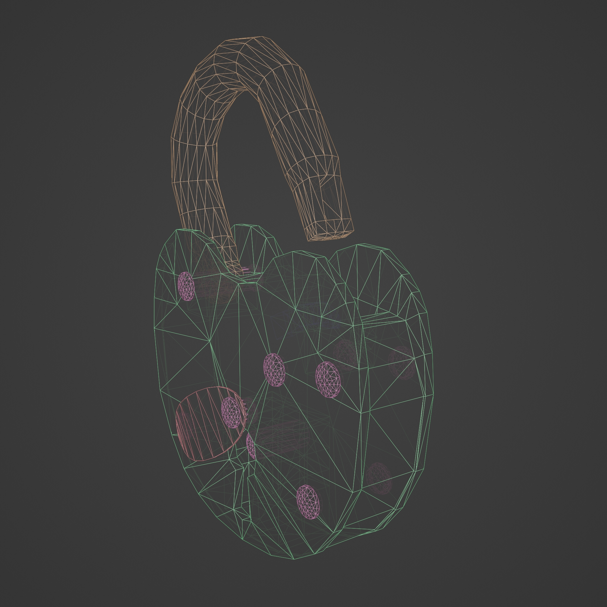 3D model Padlock Low Poly with Loop Rivets Keyhole and Cap - TurboSquid ...