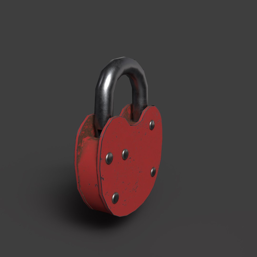 3D Model Padlock Low Poly With Loop Rivets Keyhole And Cap - TurboSquid ...