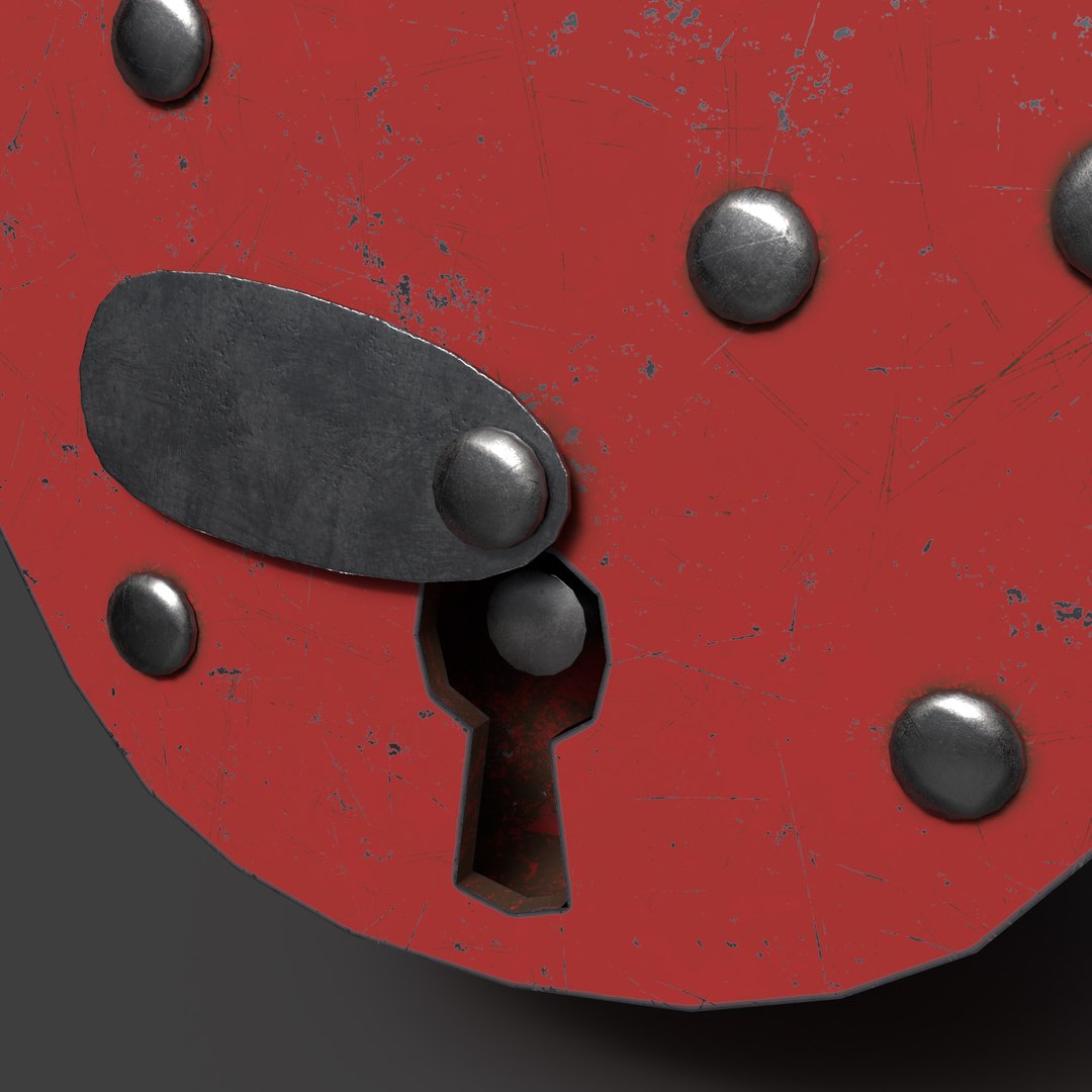3D Model Padlock Low Poly With Loop Rivets Keyhole And Cap - TurboSquid ...