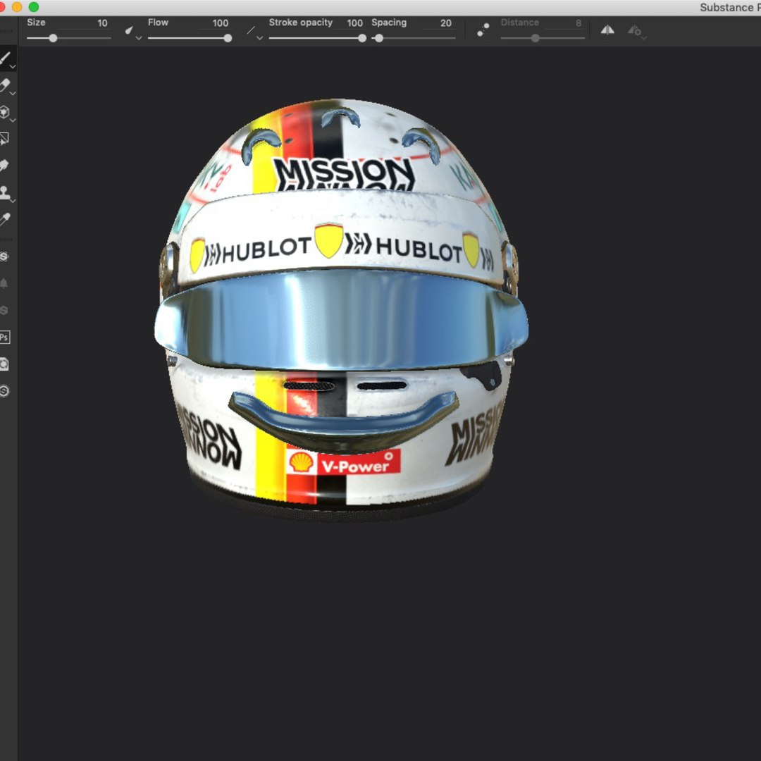 3D model vettel 2019 helmet - TurboSquid 1442674