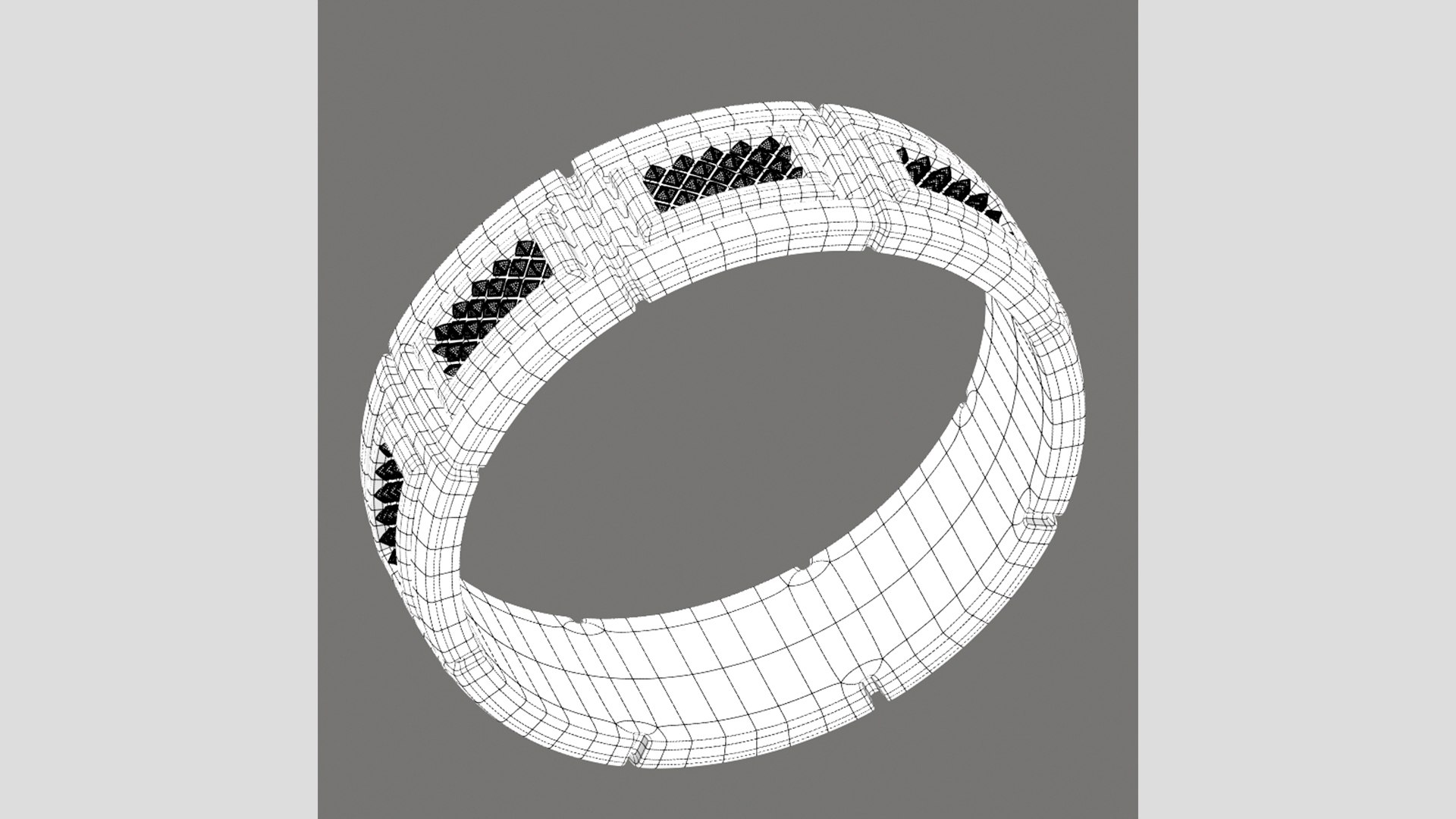 Spikes Pattern Fahion Gold Ring 3D Model - TurboSquid 1850972
